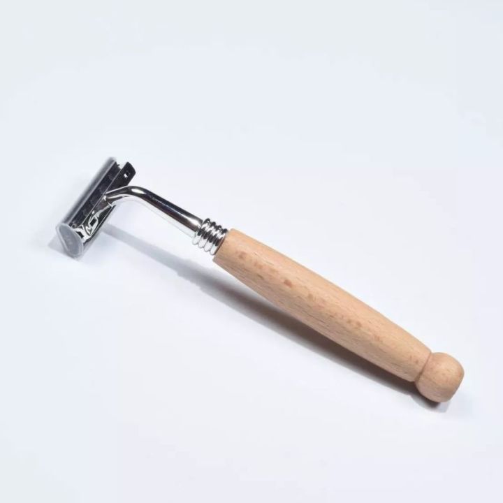 ( Not Customized ) Wooden Handle Razor Bamboo Light Wood Shaver Razor ...