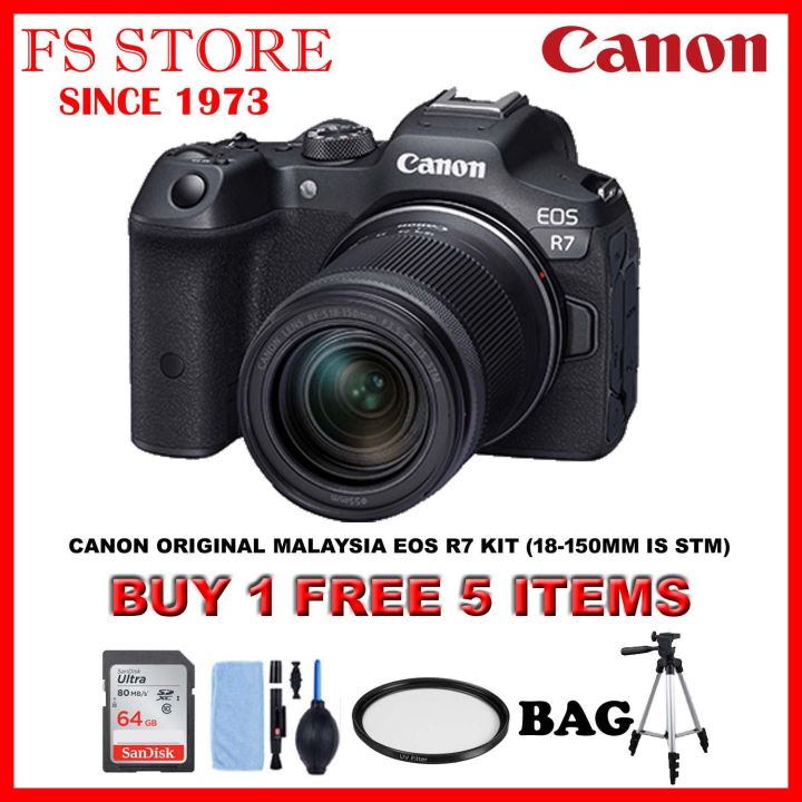 CANON ORIGINAL MALAYSIA EOS R7 KIT (18-150MM IS STM) FREE 64GB & BAG ...