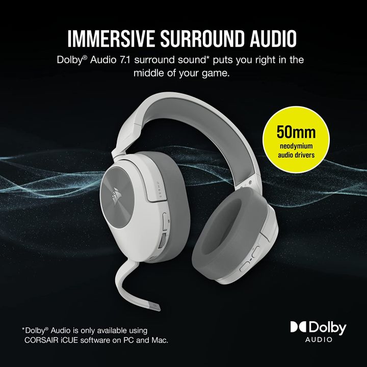 CORSAIR HS55 WIRELESS Multiplatform Lightweight Gaming Headset With ...