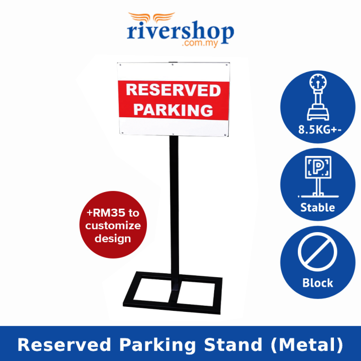 Rivershop Reserved Parking Stand (Metal) / Reserved Sign Board Stand ...