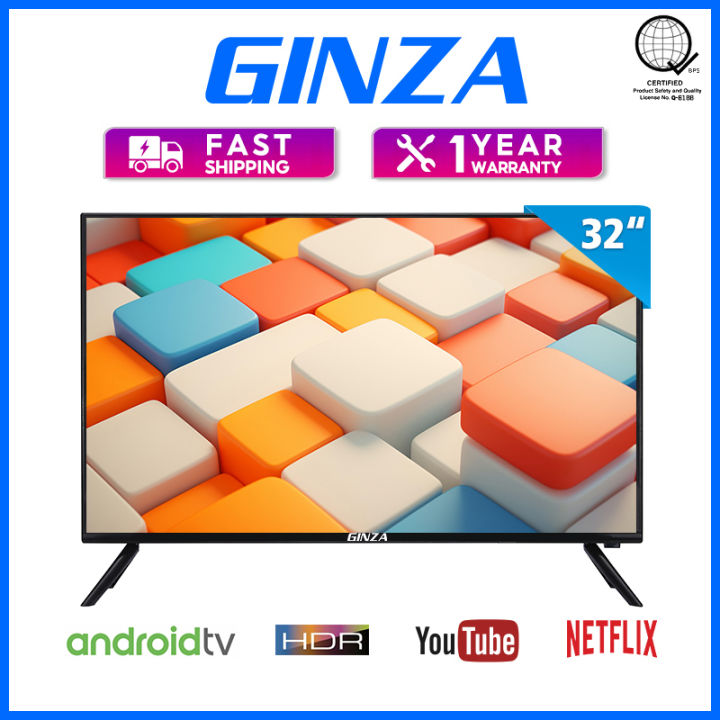 GINZA 32 INCH TV Smart Bluetooth TV Flat screen LED TV Ultra-slim Television Android TV | Lazada PH