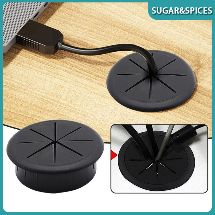 10PCS 50mm 60mm Office Desk Cable Hole Cover Desktop Wire Outlet ...