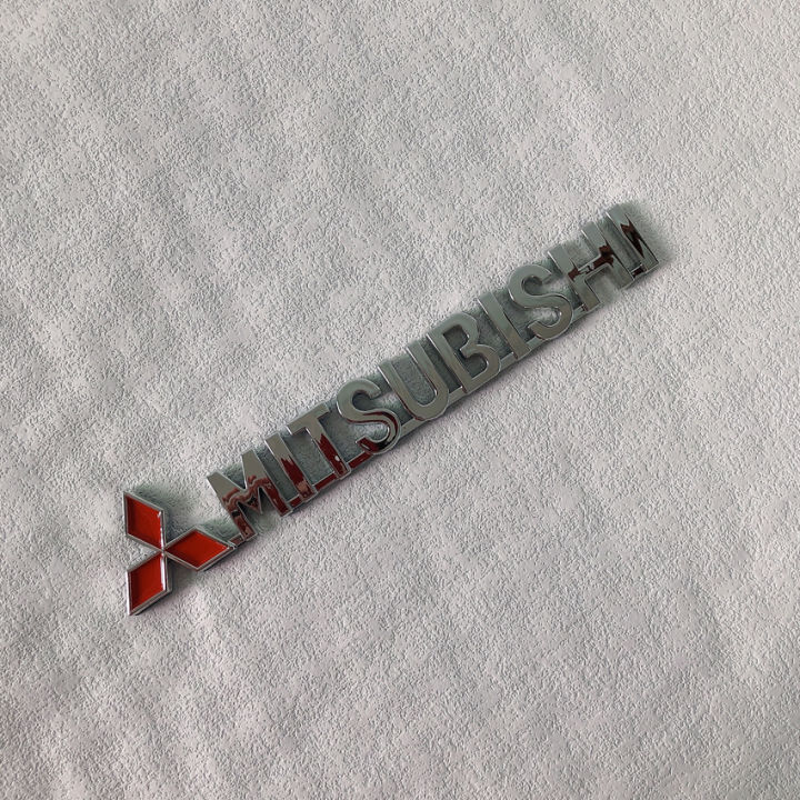 Chrome Mitsubishi Logo Metal Mitsubishi Letter Emblems Car Front Rear ...