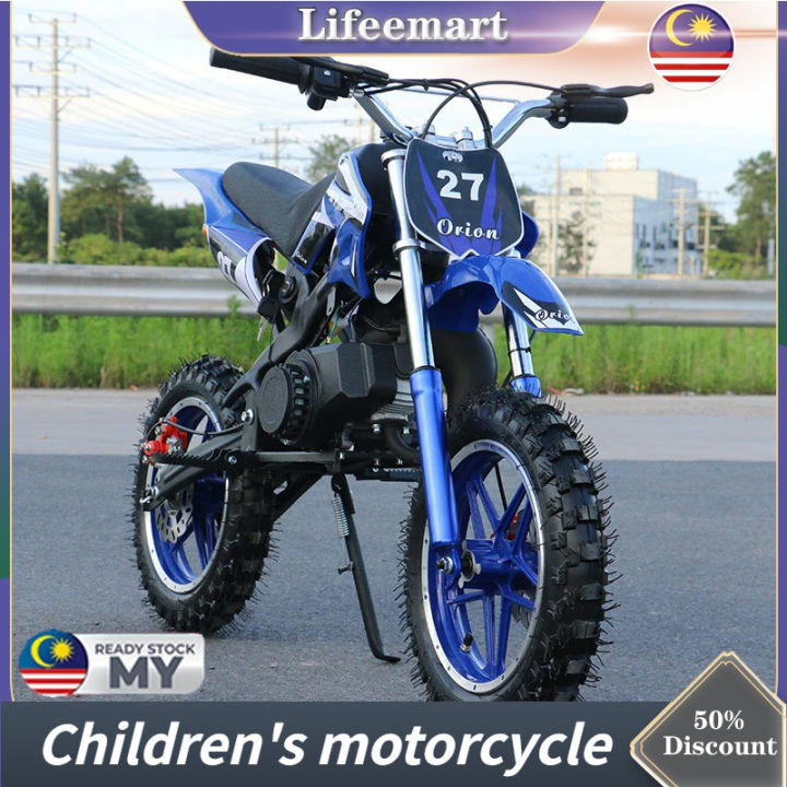 🇲🇾Ready Stock🔥 MOTO Kids Mini Dirt Bike 2-Stroke 50cc Motorcycle motorcross Holeshot Pit Bike ...