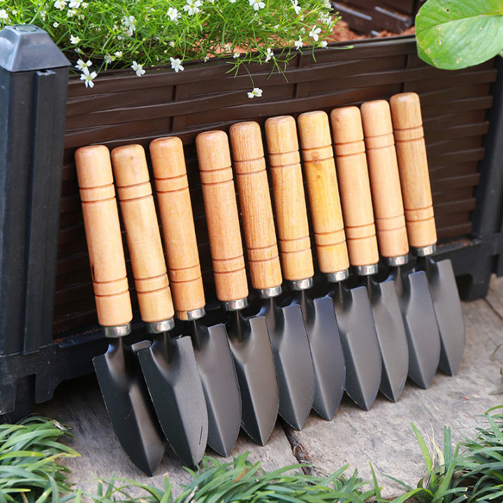 renlaor Iron shovel Flower Planting Garden Wooden Handle Gardening Hand ...