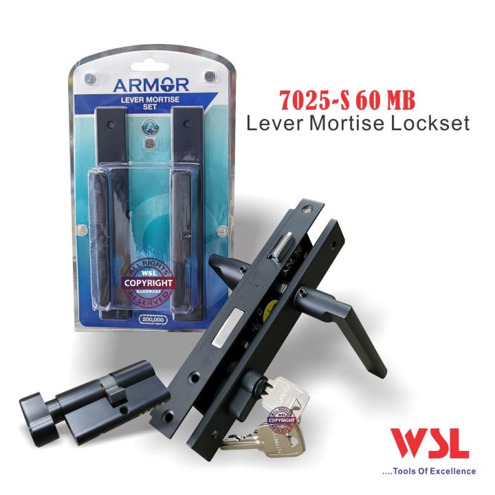 Armor Grill Door Lock 7025 MB Lever Mortise Lockset with 25 x 70mm ...