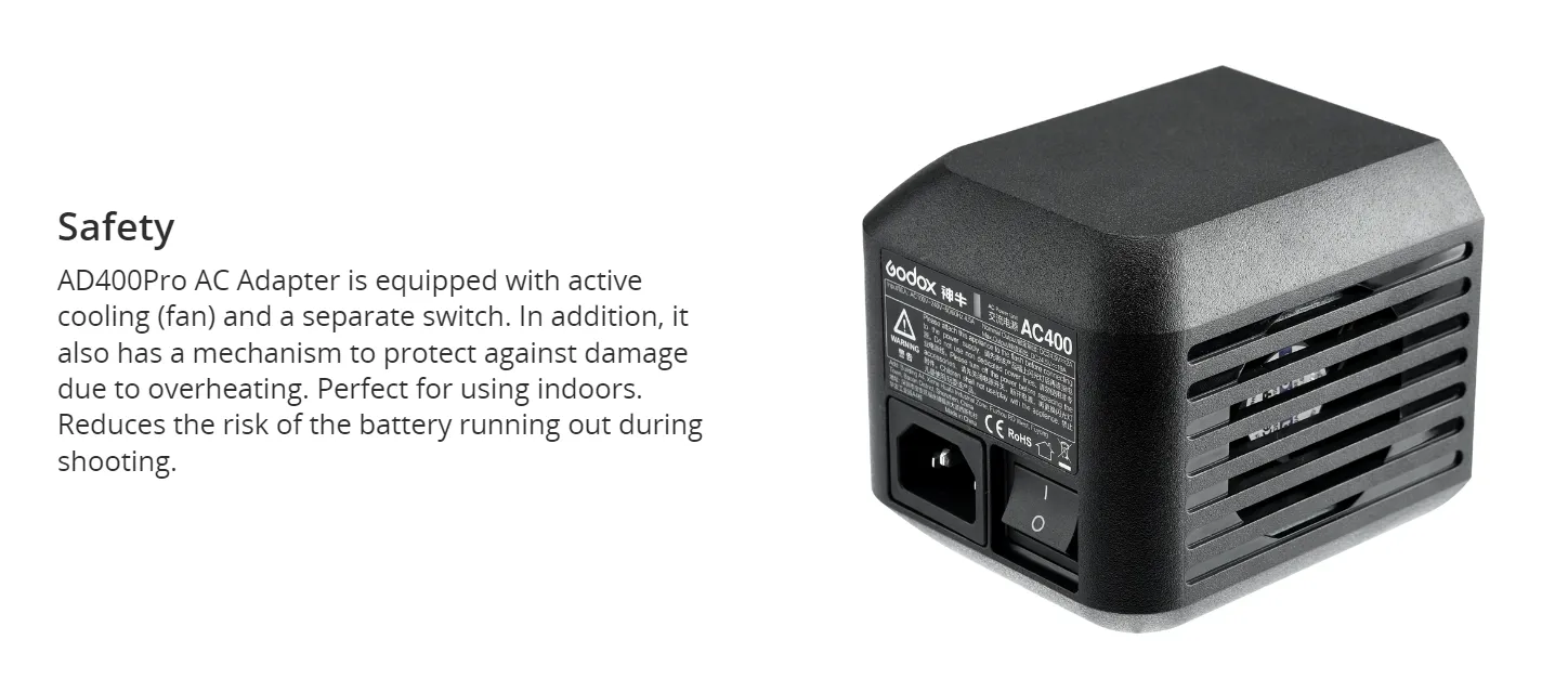 Godox Wistro AC400 400W AC Power Unit Source Adapter for AD400 Pro ...