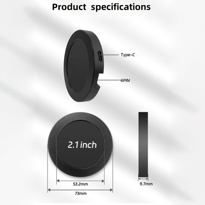 2.1inch CPU/GPU Cooler Round LCD Display, AIO Computer Temp Monitor for Water Cooling Systems ...