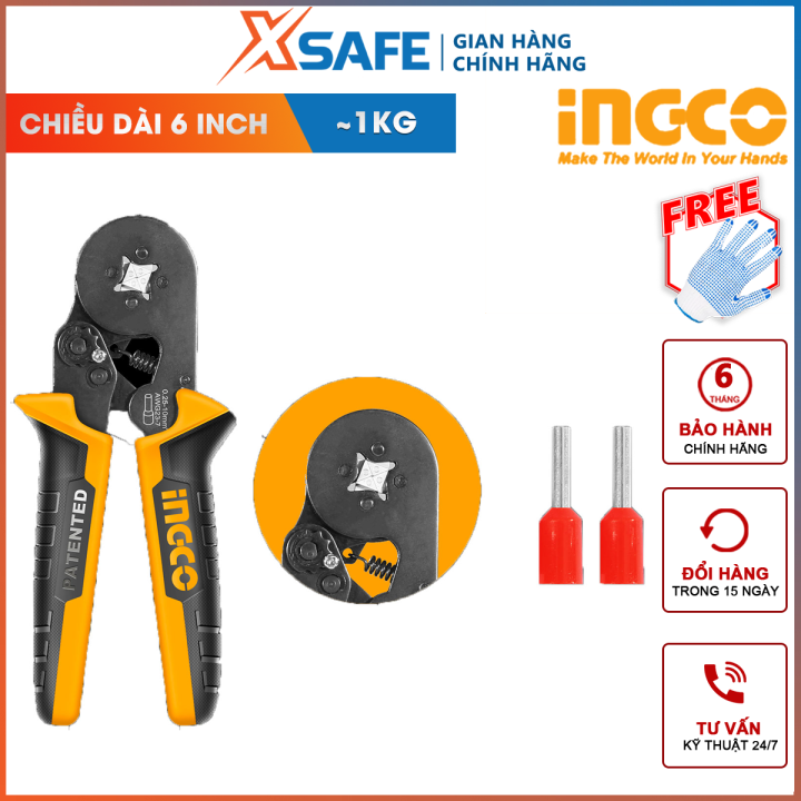 Kìm bấm cos dây điện Ingco HRCPG05210 | kìm bấm cos cơ size 6 phạm vi ...