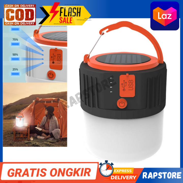 Tech Senter Lampu Lentera Solar Charge Camping Lantern Emergency Lamp / Lampu Emergency / Lampu ...