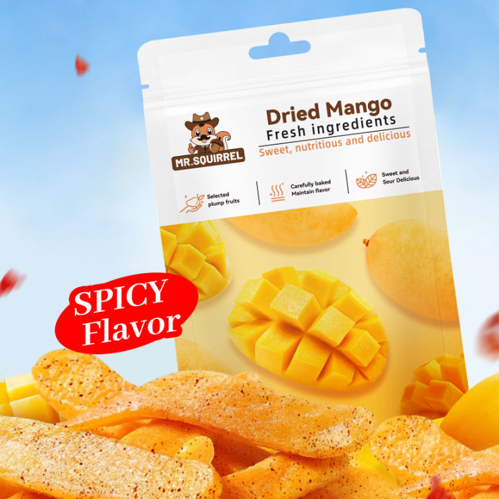 Mr.Squirrel Spicy Dried Mango Dried Fruit Low Carb Healthy Snack Spicy ...