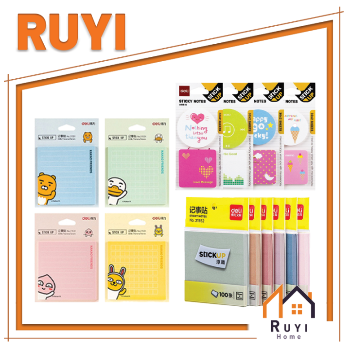 Deli Special-shaped Intimate Sticky Notes Cartoon Cute Portable Note ...