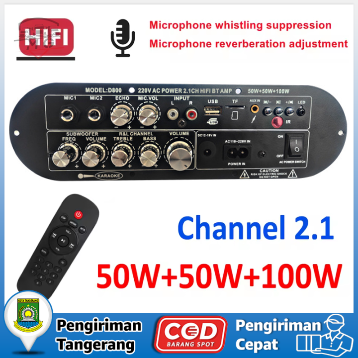 D800 2.1 Channel Amplifier Board Audio Bluetooth USB Radio TF DIY ...