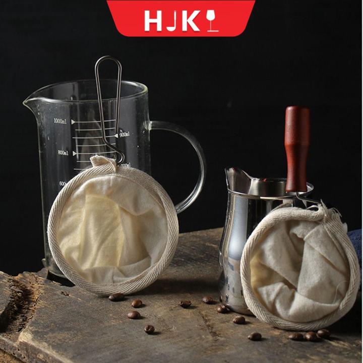 HJKL ที่จับสแตนเลสสตีล ถุงกรองกาแฟ ใช้ซ้ำได้ ที่กรองผ้าสักหลาด ที่กรอง ...