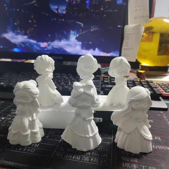 3D stereo plaster doll Fairy tale princess painted plaster doll ...