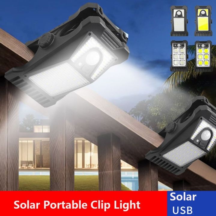 ERHYT Waterproof Solar Clip Light 3 Modes Body Sensor LED Wall Light ...