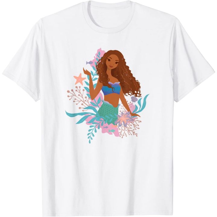 เสื้อยืด ลาย The Little Mermaid Ariel Waving Portrait แฟชั่น สําหรับ ...