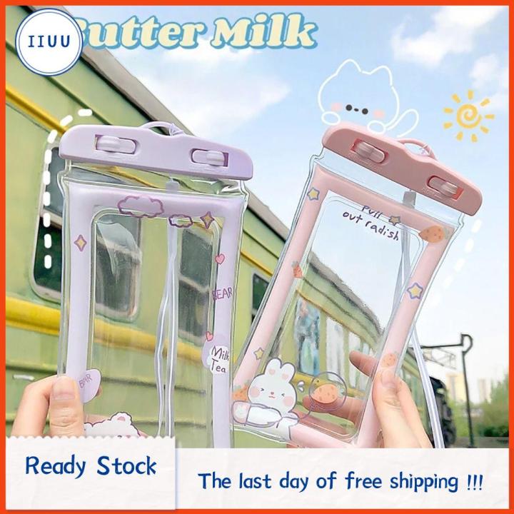 IIUU เคสโทรศัพท์กันน้ำลายกระต่ายการ์ตูน,1ชิ้นถุงลมนิรภัยอเนกประสงค์ฝามี ...