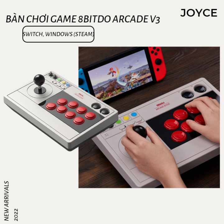 Bàn chơi game tên 8bitdo v3 arcade dùng cho máy nintendo switch và pc | Lazada.vn