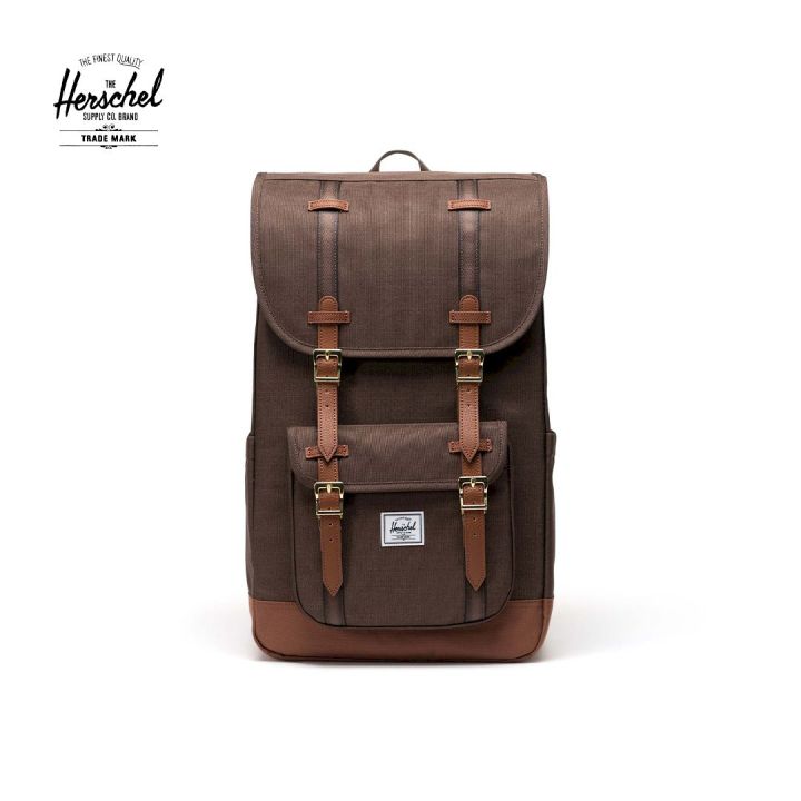 Herschel Little America Backpack Chocolate Brown Crosshatch / Saddle ...