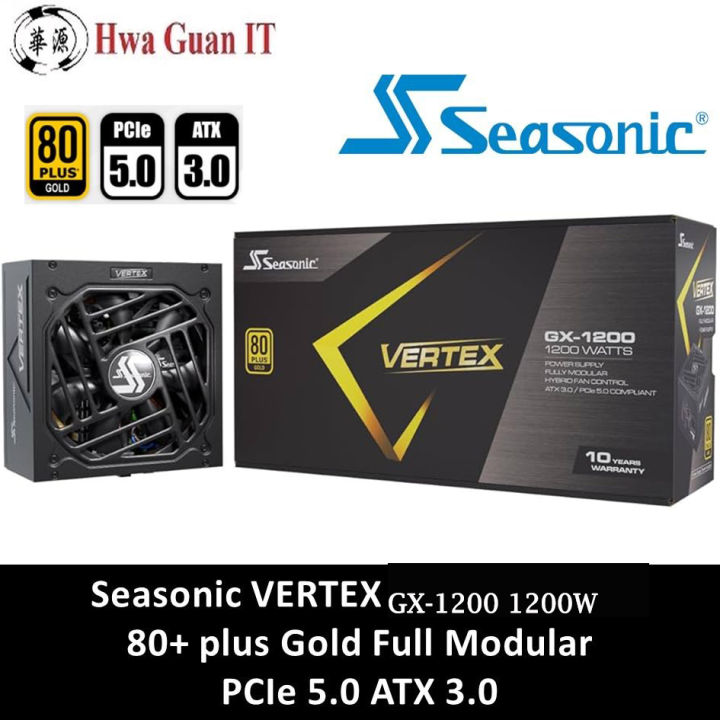 Seasonic Vertex GX-1200 1200W 80 Plus Gold Fully Modular Power Supply ...