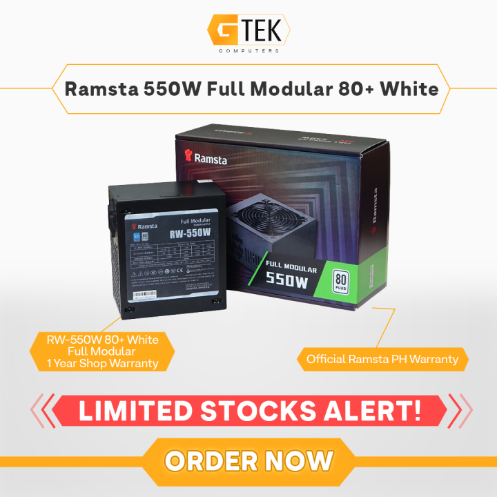 Ramsta RW-550W 550W Full Modular 80 Plus White PSU | Lazada PH