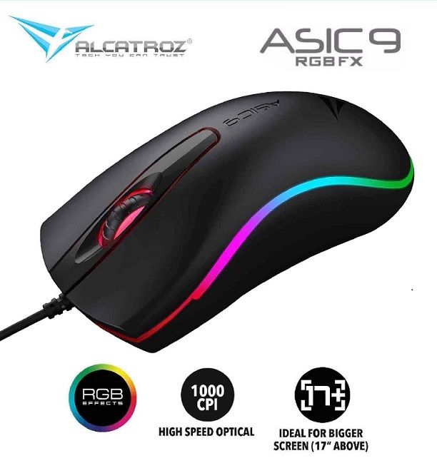 Alcatroz Asic 9 RGB FX High Resolution Optical Mouse (black) | Lazada PH