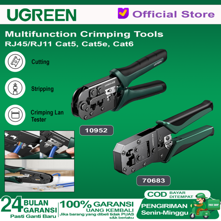 UGREEN Tang Crimping Tool RJ45 RJ11 LAN Network Krimping MultiFungsi | Lazada Indonesia