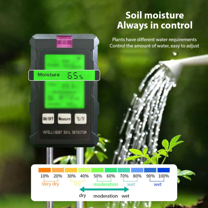 Soil Moisture Meter 6-in-1 Soil Ph Meter Moisture/Fertility/pH ...