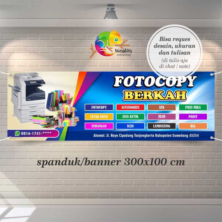 Size 300x100 Cm, Spanduk Banner Fotocopy, Cetak Poto, Print, Undangan, Dll. Terlaris | Lazada ...