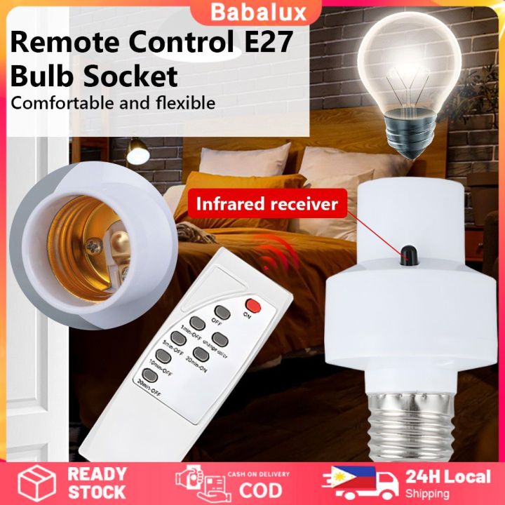 E27 Lamp Holder Timer Switch Light Bulb Wireless Remote Control Light ...