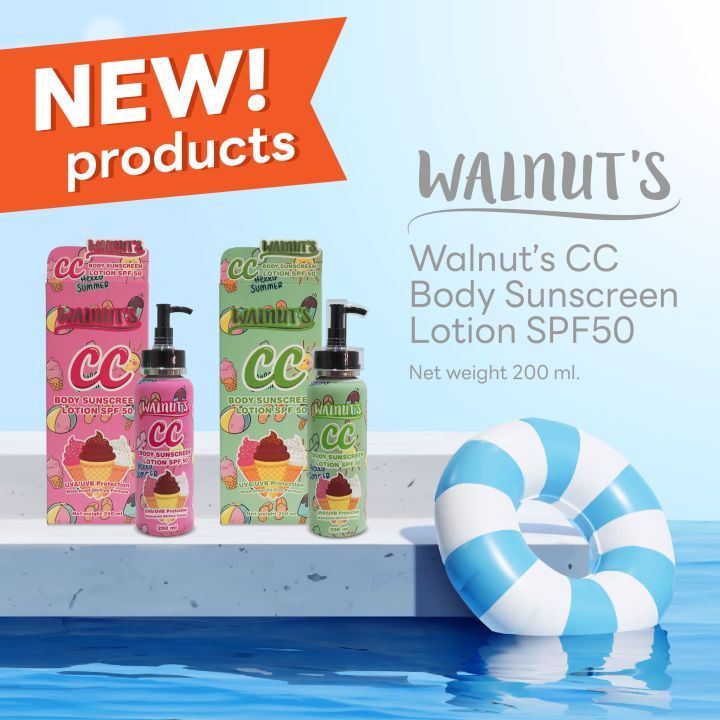ใหม่!!! Walnut's CC Body Sunscreen Lotion SPF50 200ml | Lazada.co.th