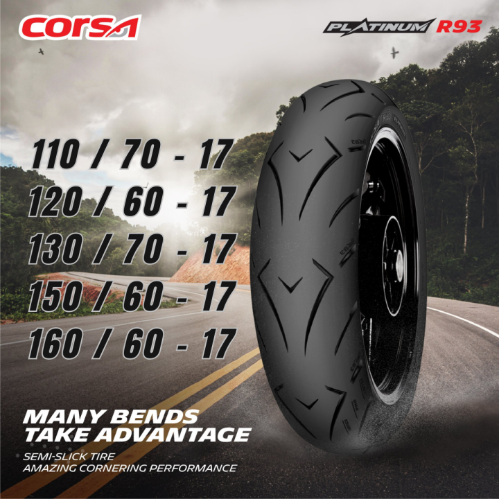 Corsa Platinum R93 Tubeless Size 17 Motorcycle Tire Perfect for you ...