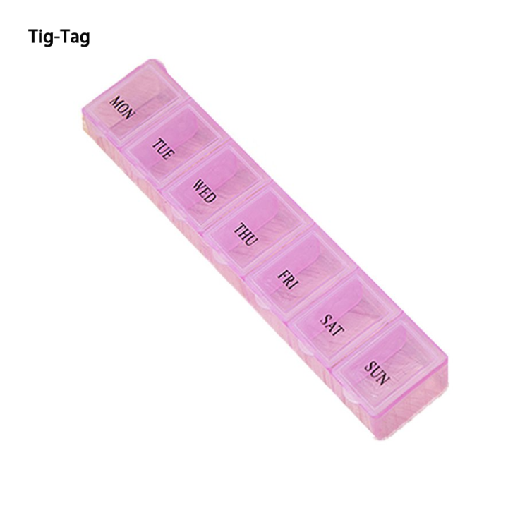 Tig-Tag 7 Lattice Weekly Medicine Pill Box Outdoor Travel Medicine ...