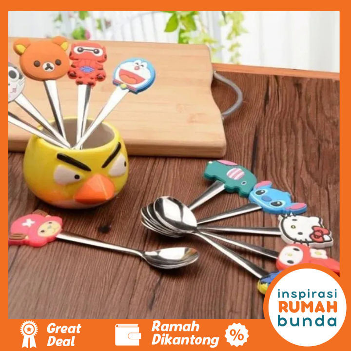 Sendok Teh Mini Karakter Cartoon Kecil Stainless Cute Murah | Lazada ...