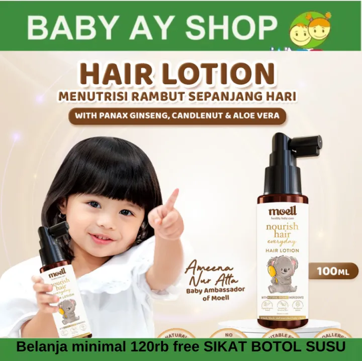 Moell Nourish Hair Everyday Hair Lotion Baby 100 ml Penumbuh Rambut ...