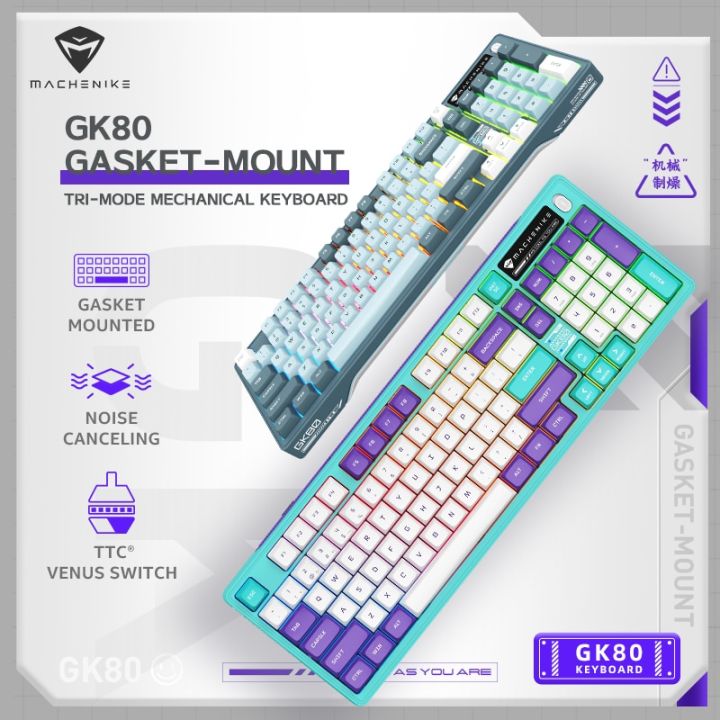 Machenike Mechanical Keyboard GK80 97 Keys Hot-Swappable RGB Backlit ...