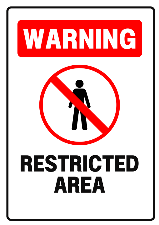 Restricted Area Warning V 8 X 10 Inches Laminated Signage Pvc Signages Waterproof Signages