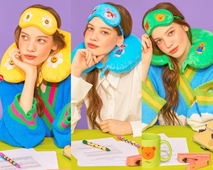 ( พร้อมส่ง ) Wiggle Wiggle Neck Pillow & Eye Pad หมอนรองคอพร้อมผ้าปิดตา | Lazada.co.th