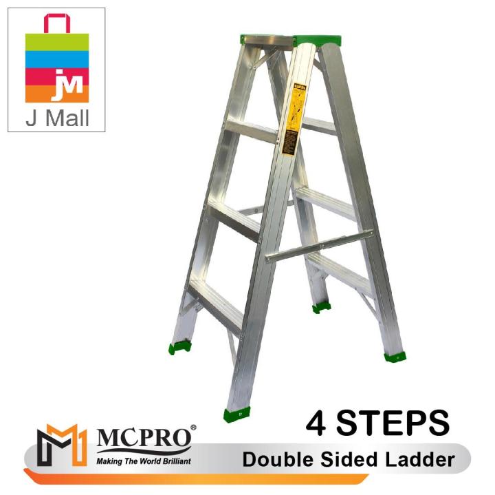 MCPRO Aluminium Double Sided Ladder 4 Steps 43 [ Max Reachable Height ...
