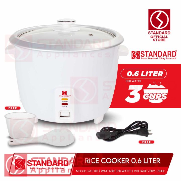 Standard Rice Cooker 0.6L Plain White | Lazada PH