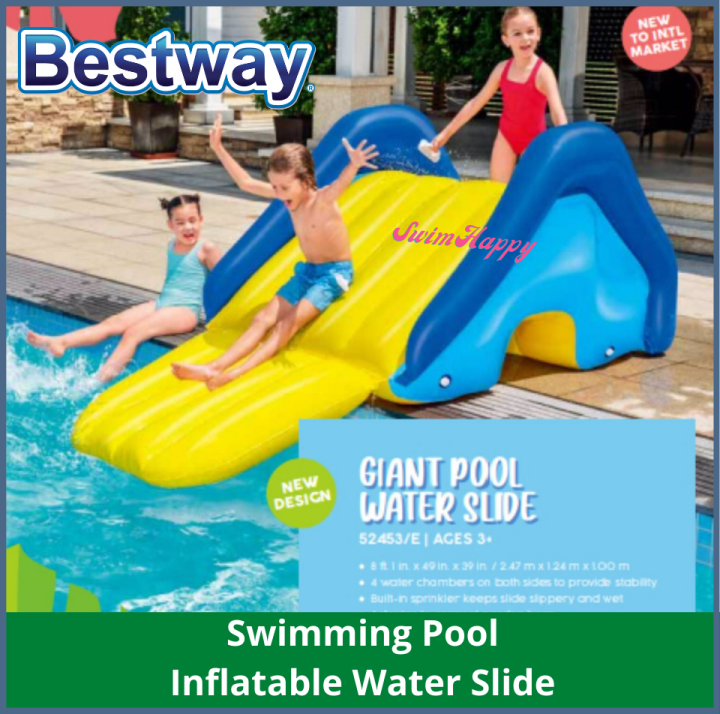 SwimHappy Bestway Giant Inflatable Pool Water Slide 2.47m (8'1") Age 3 ...