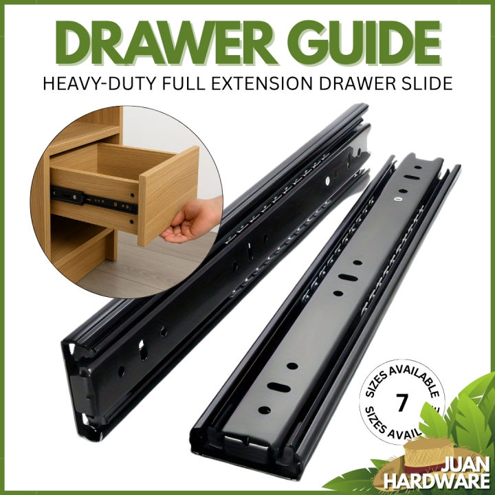 (2 PCS) Drawer Guide Heavy Duty Full Extension Steel Drawer Slide Guide ...