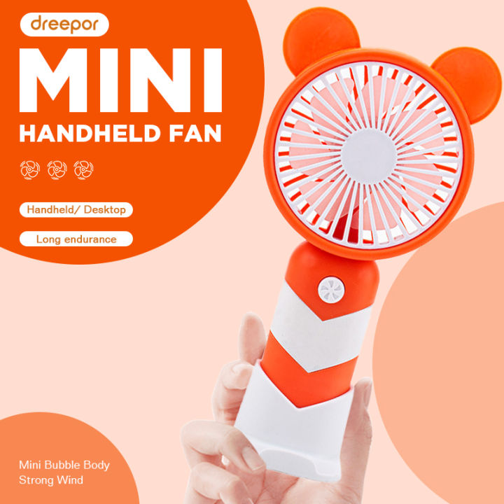 Dreepor Mini Fan Rechargeable Portable Electric Fan 1 Wind Speeds Handy ...
