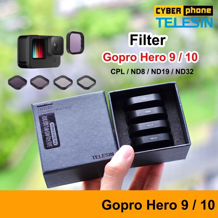 TELESIN ฟิลเตอร์ Filter 4Pack GoPro Hero 8 / 9 / 10 / 11 / 12 ND8 ND16 ND32 CPL Magnetic Filter ...