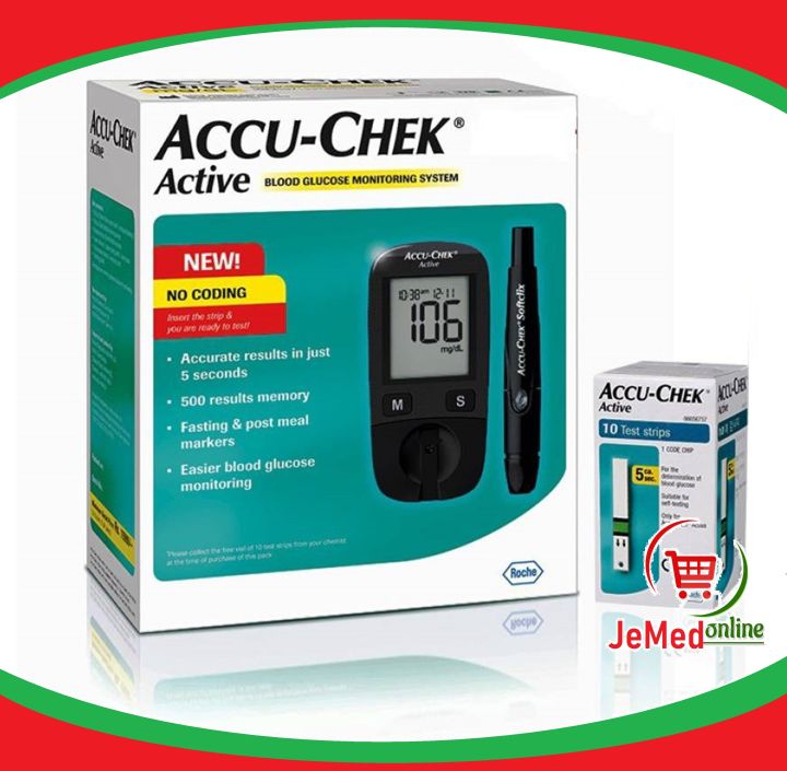 Accu Chek Active Blood Glucose Monitor Glucometer Machine or Accu-Chek ...