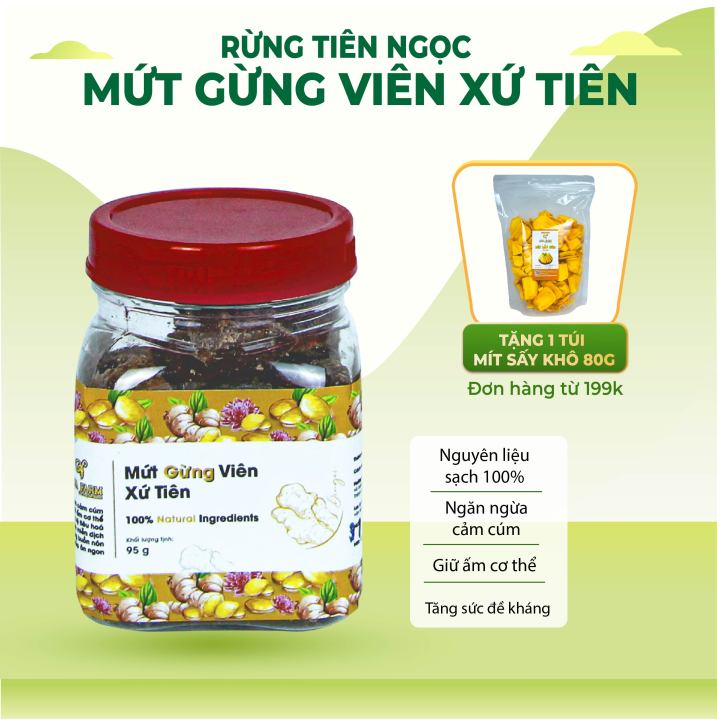 Mứt Gừng Viên QNA Farm, Gừng Rừng Tự Nhiên, Vị Cay Nhẹ, Thơm Nồng, 100% ...