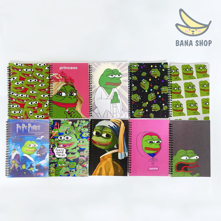 Sổ lò xo size A5 100 trang ếch xanh Pepe the frog siêu bựa vozer ...