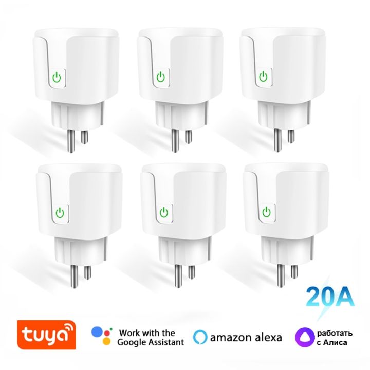 Tuya 20A Wifi EU Smart Plug Switch AC 85 - 220V Remote Control Timer ...