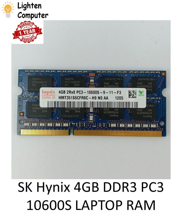 SK Hynix DDR3 1333Mhz 4GB 2Rx8 PC3 10600S LAPTOP RAM - Used | Lazada